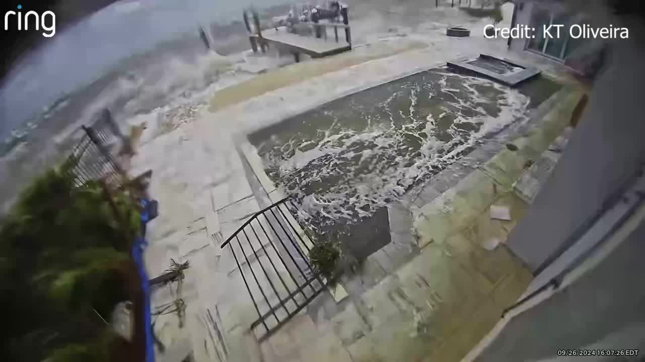 Waves crash over pool at St. Pete home during Hurricane Helene – KSN-TV