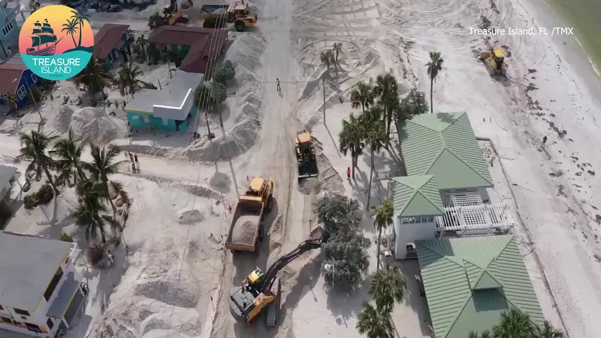 Sand removal process begins on Treasure Island following Hurricane ...