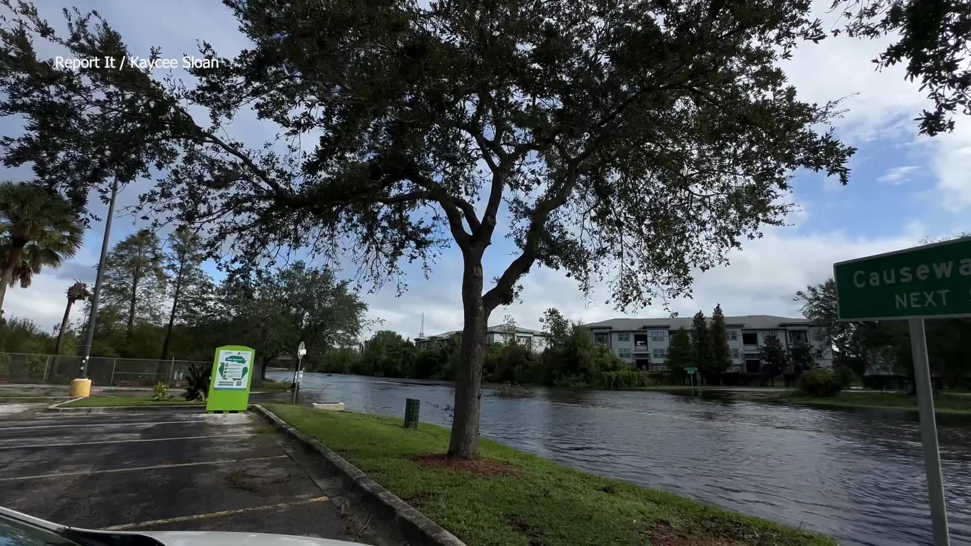 Road floods in Brandon after Milton – WFLA