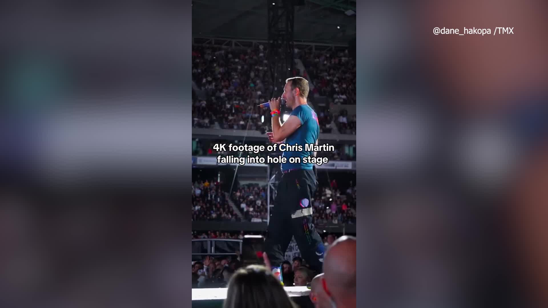 Chris Martin falls through hole in stage during concert in Australia – WFLA