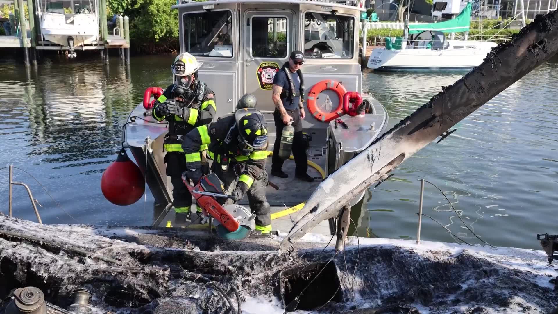 45-foot sailboat destroyed after catching fire behind Apollo Beach home ...