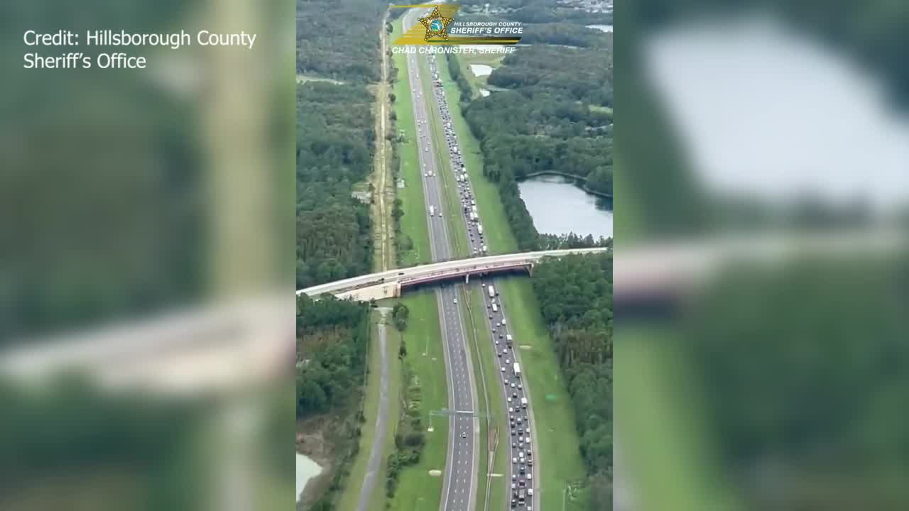 Hillsborough deputy chopper captures sight of backed up traffic – WFLA